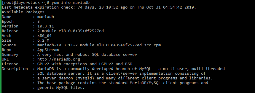 Layerstack Tutorials Layerstack Installing Mariadb On Linux Cloud